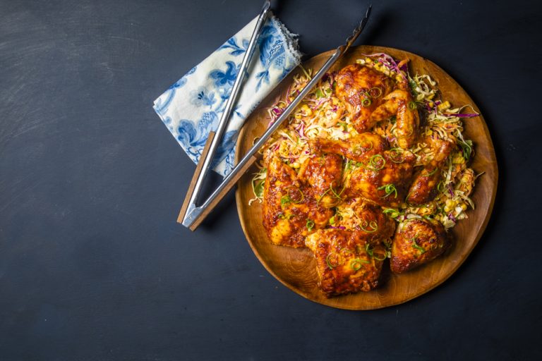 Peri peri braaied chicken with charred corn and cabbage slaw - Astral ...