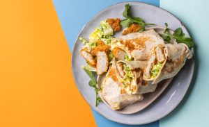 Crispy Chicken Strip Wrap with Caesar Dressing - Astral Chicken